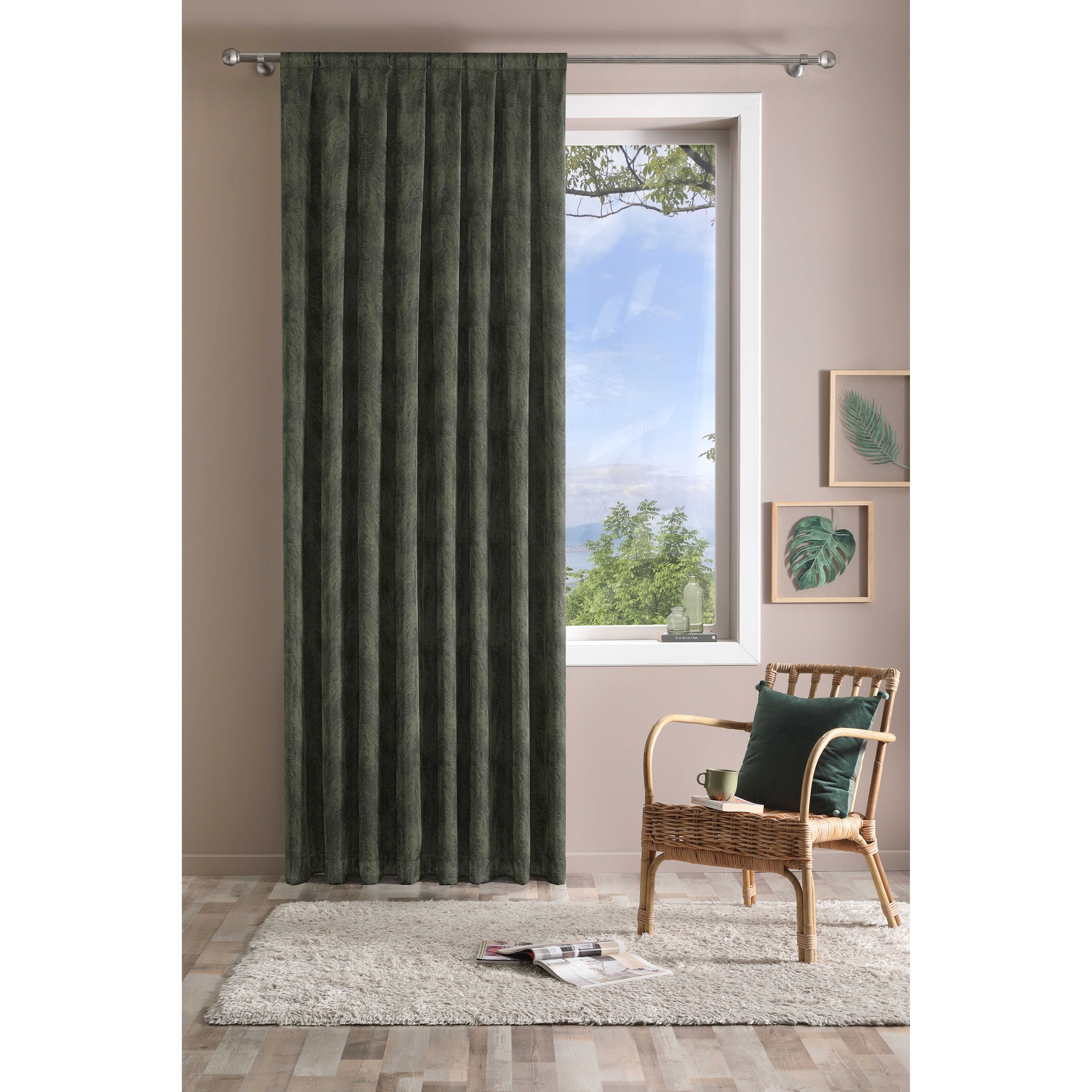 Taç Akufo Fon Perde Yeşil ( Max Yükseklik : 278 cm ) | Tac.com.tr